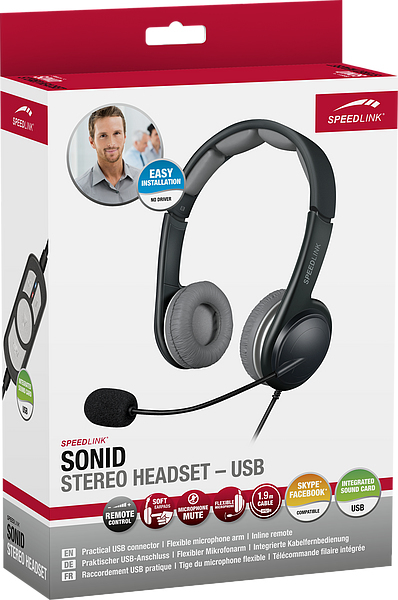 SpeedLink - SONID Stereo Headset - USB, black-grey - Multitronic