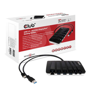 CLUB 3D DOCK STATION YABLE DOCKPORT WITH 2 MINI DP ++ 3 USB 3.0 ...