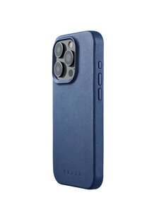 Mujjo Full Leather, iPhone 15 Pro - Case, Monaco Blue - Multitronic